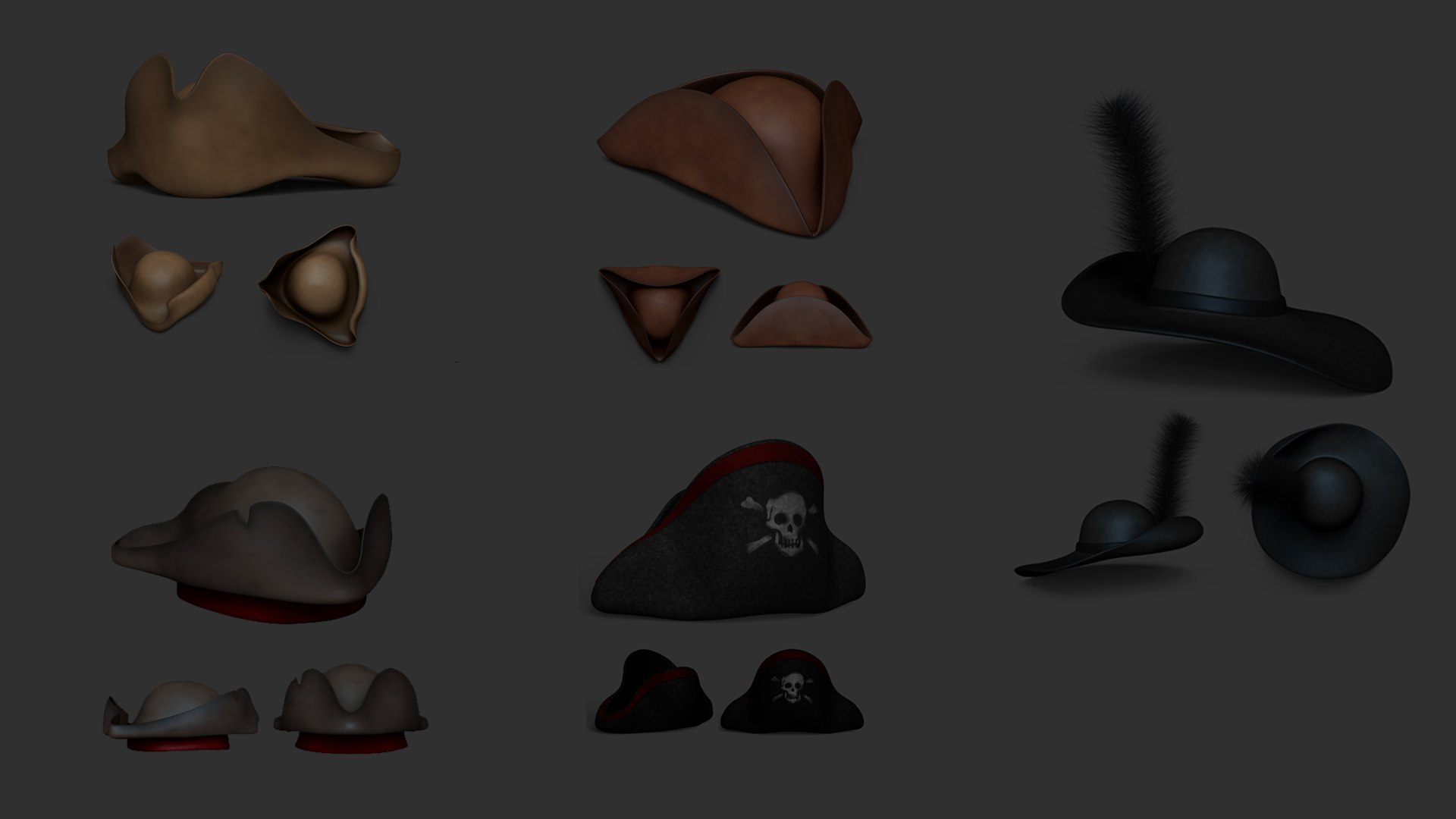 Hats 05 Pirates Pack 3D Model - TurboSquid 1552815
