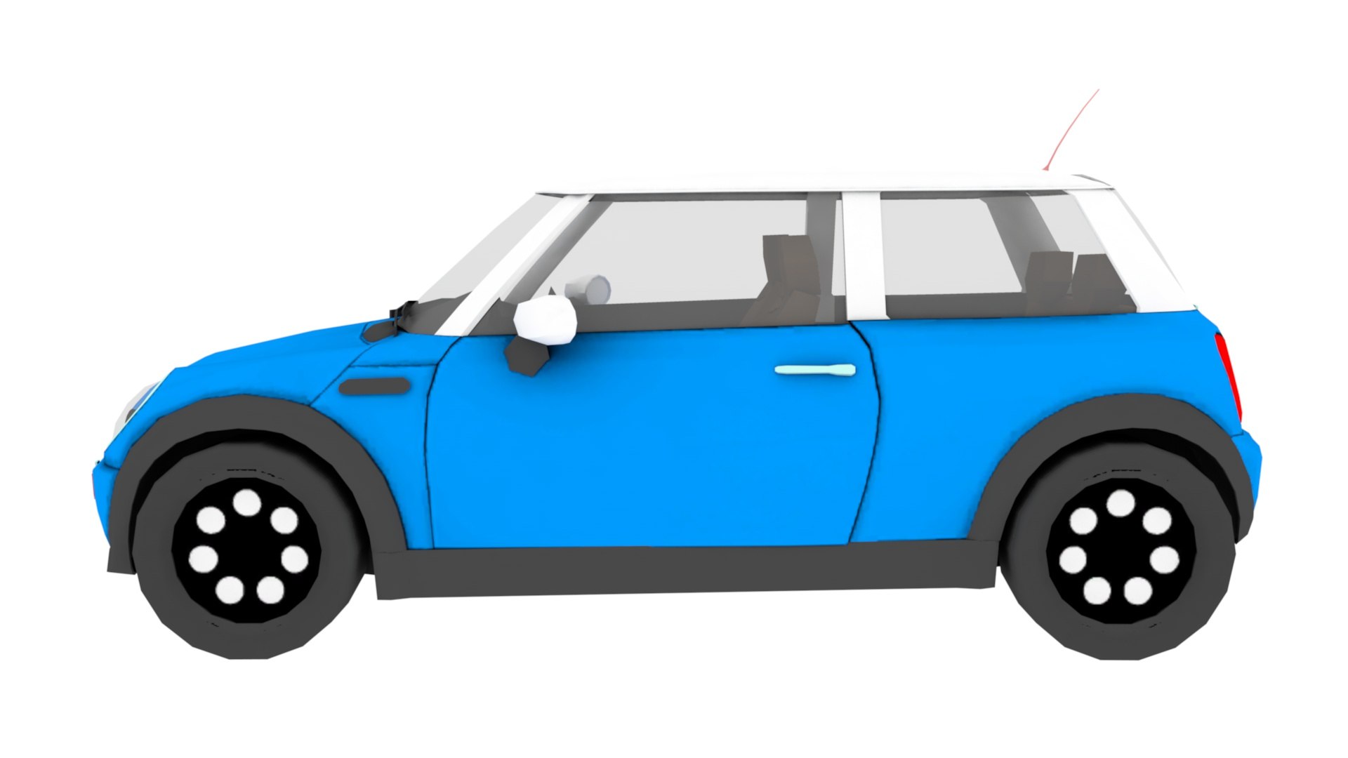 3D Model Mini Blue Car - TurboSquid 1880808