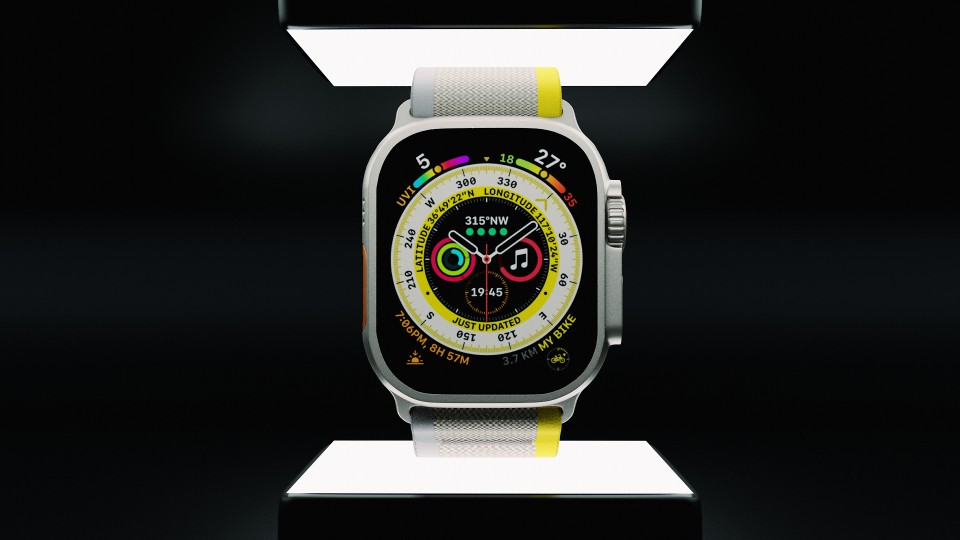 3D model Apple Watch Ultra GPS Cellular Orange Beige Trail Loop ...