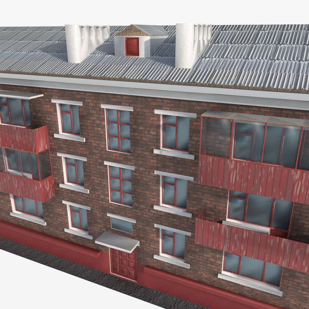 3D House Red Brick - TurboSquid 2018847