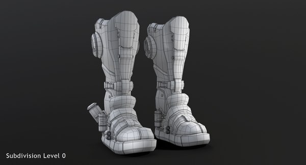 sci-fi boots 3d c4d