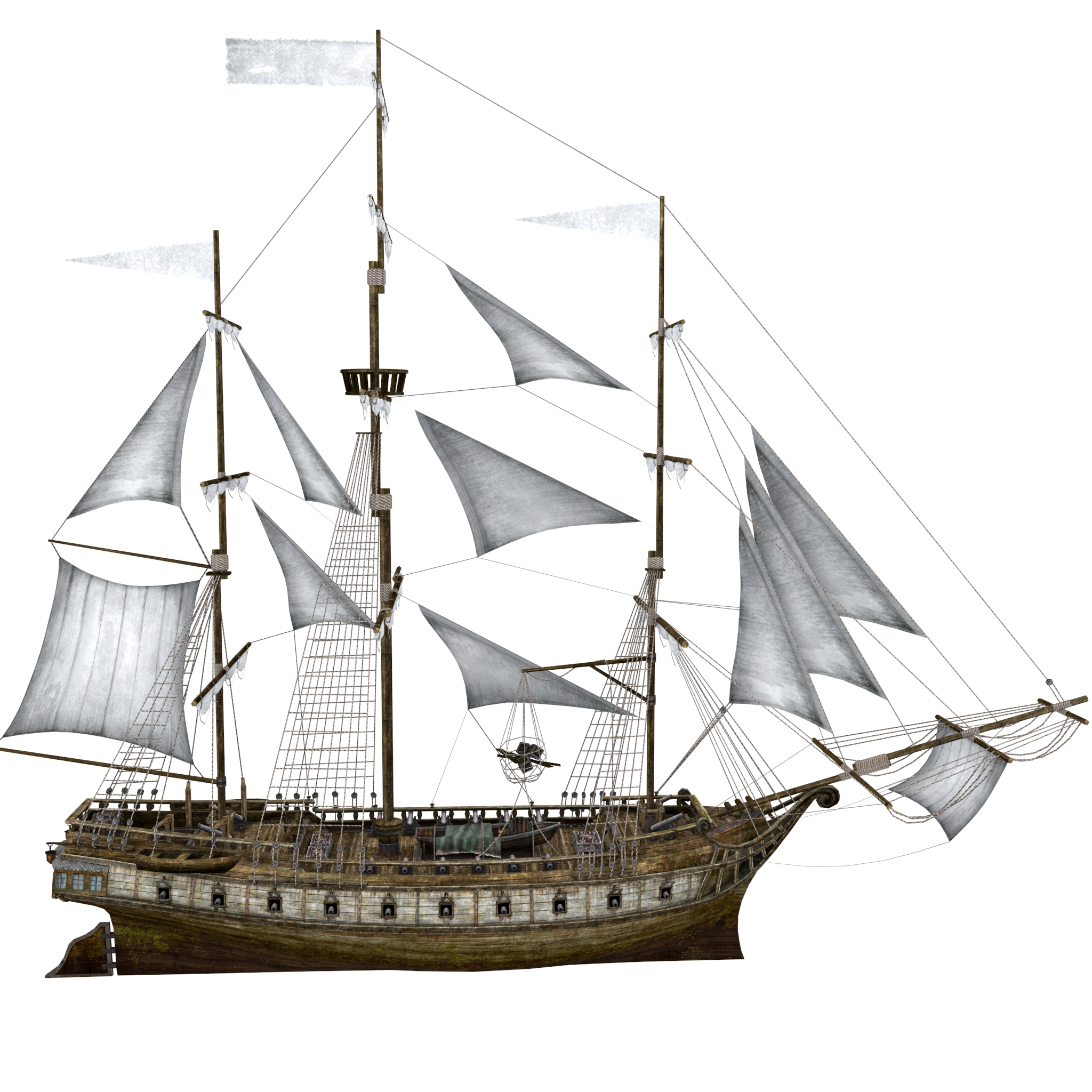 3D clipper sailing ship - TurboSquid 1520076