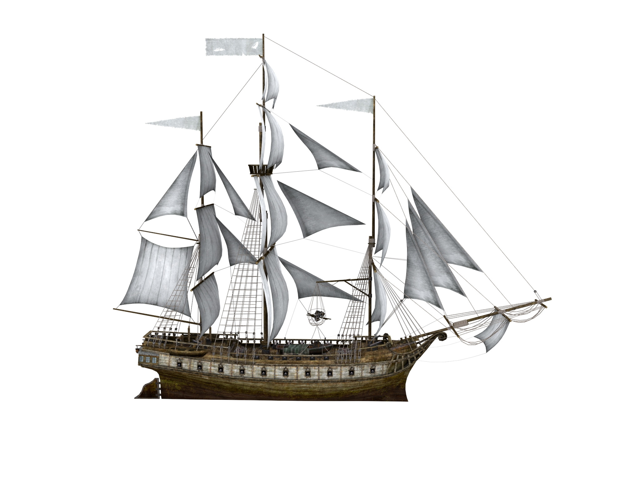 3D clipper sailing ship - TurboSquid 1520076