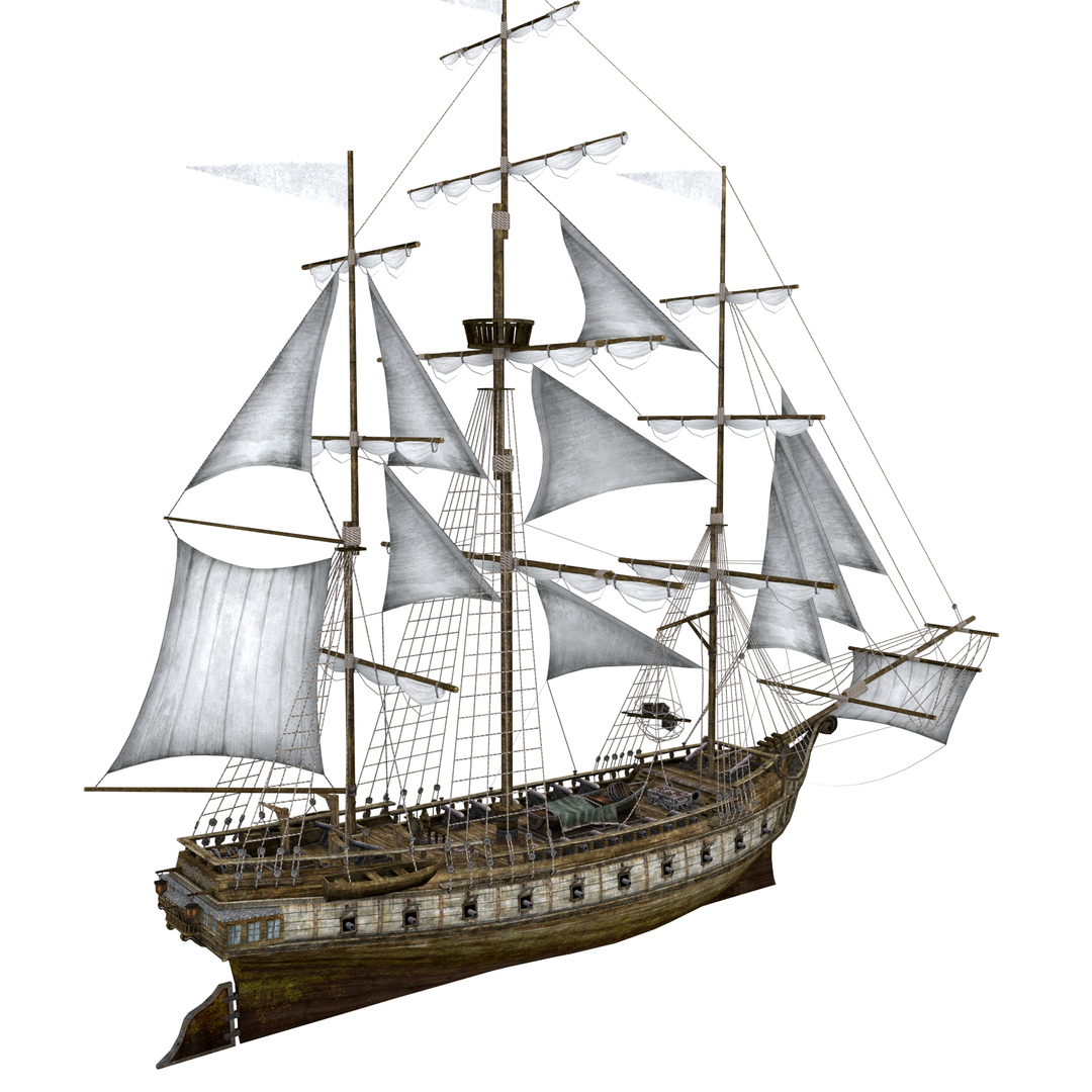 3D clipper sailing ship - TurboSquid 1520076