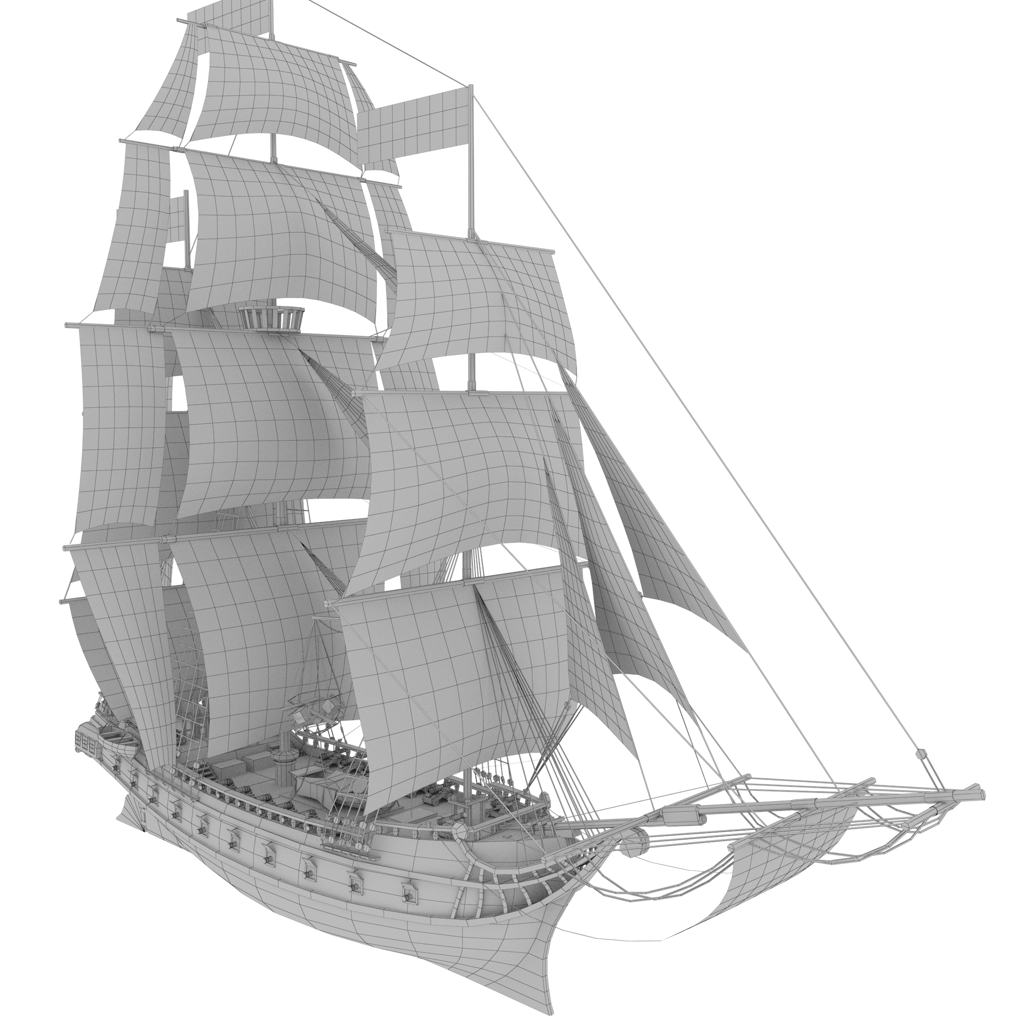 3D clipper sailing ship - TurboSquid 1520076