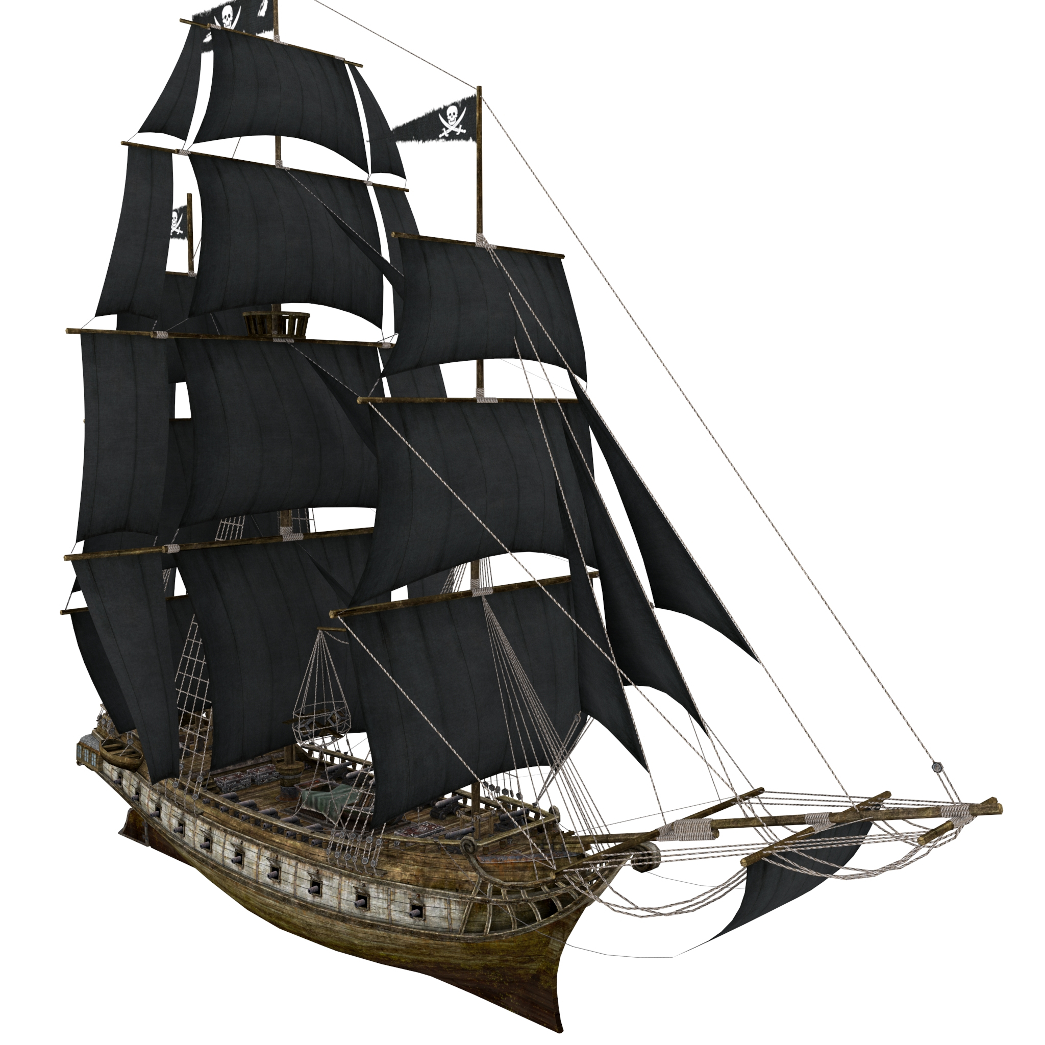 3D clipper sailing ship - TurboSquid 1520076