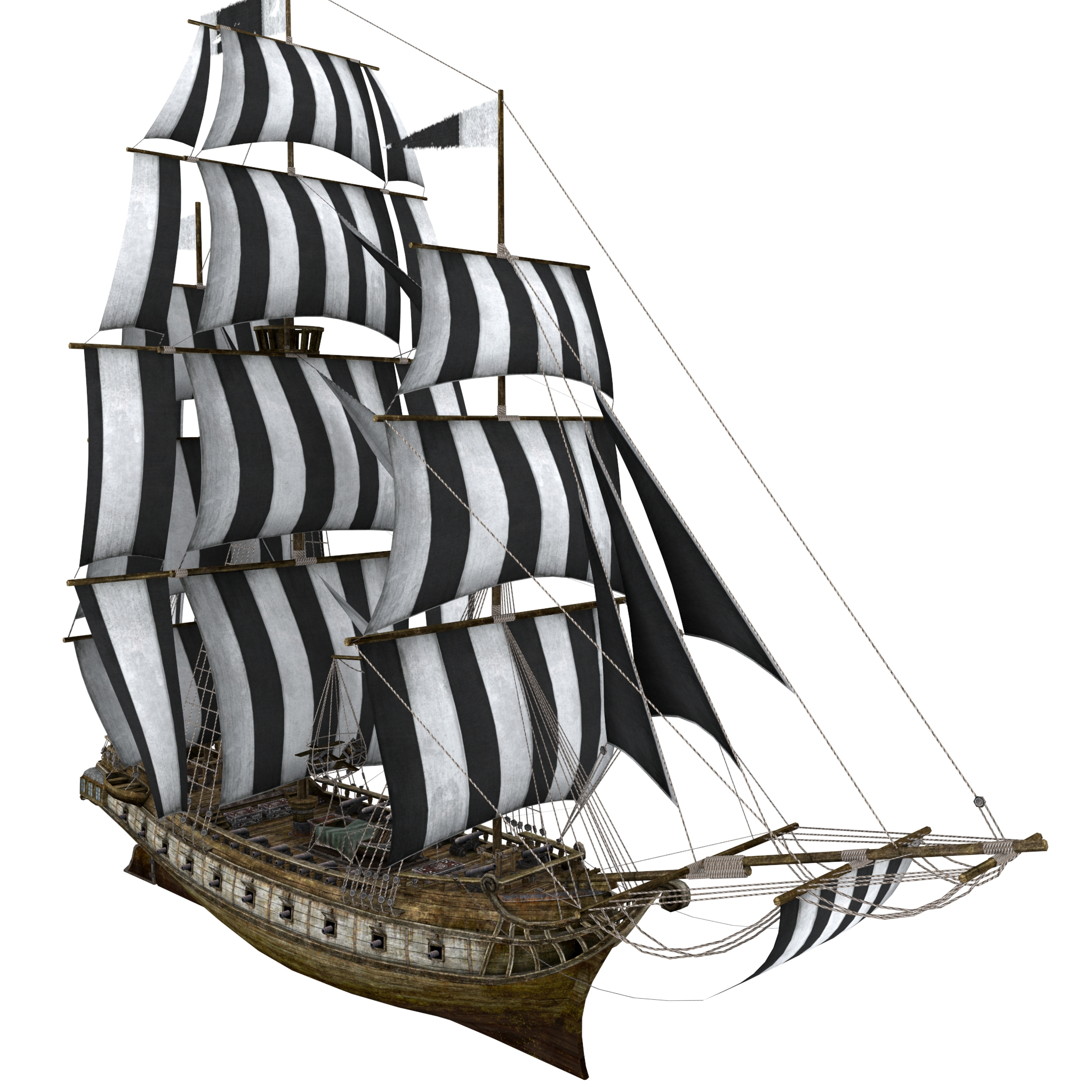 3D clipper sailing ship - TurboSquid 1520076