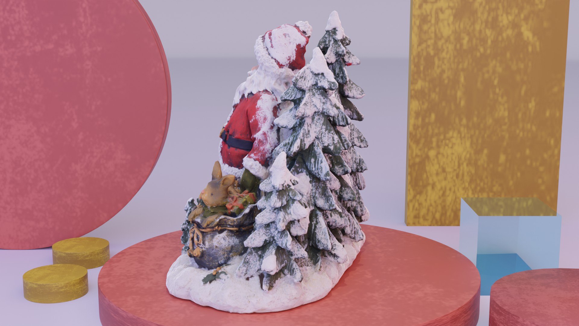 3D Santa Claus Cristmas scene 3D model model - TurboSquid 2006615