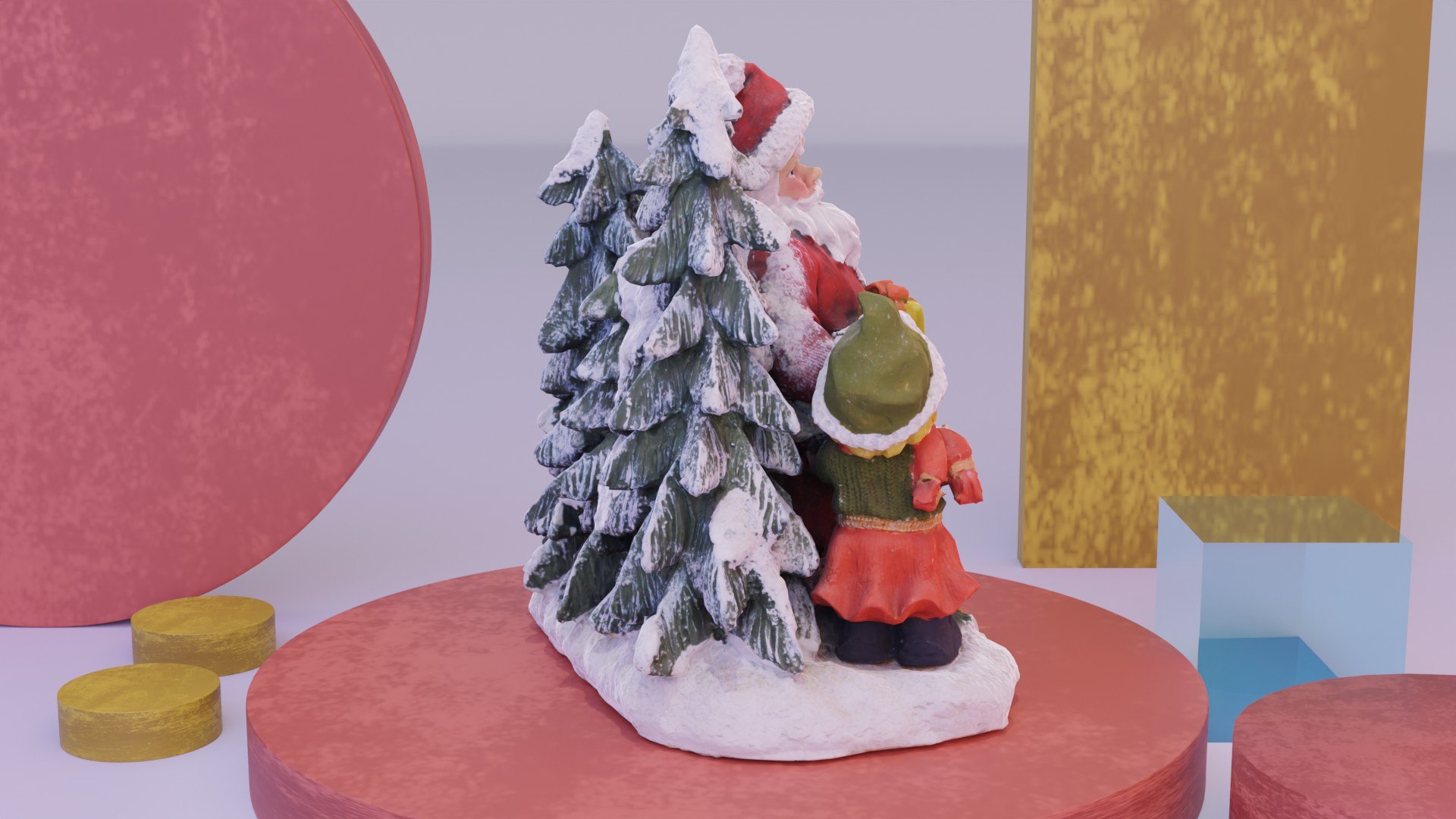 3D Santa Claus Cristmas scene 3D model model - TurboSquid 2006615