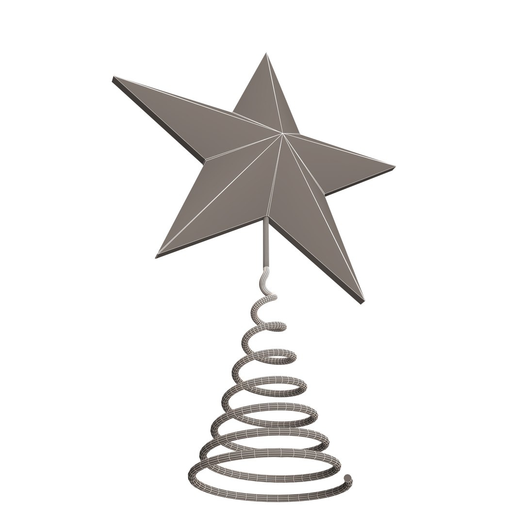 Gold Star Tree Topper 3D Model - TurboSquid 1767479