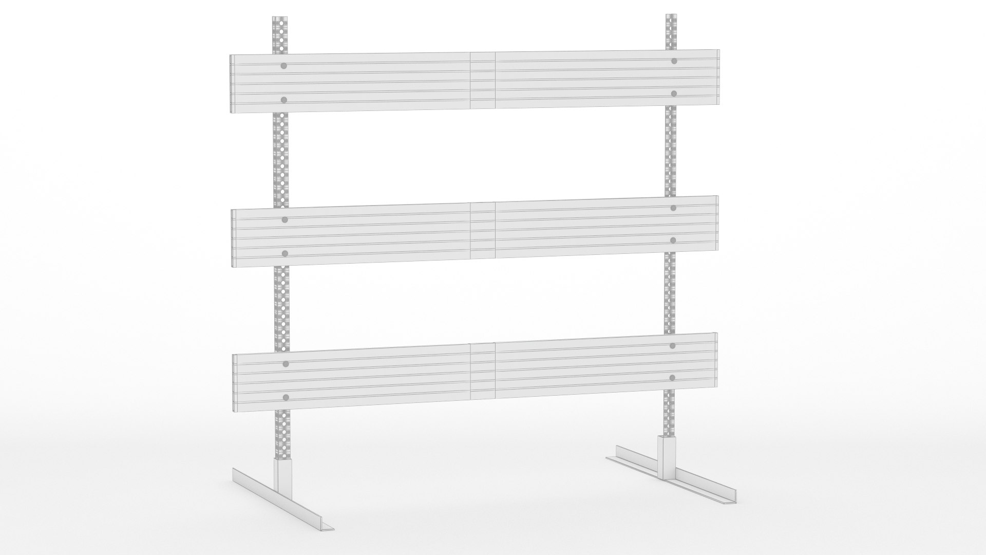 3D Roadworks Type III Barricade 6 Inch Boards PBR Model - TurboSquid ...