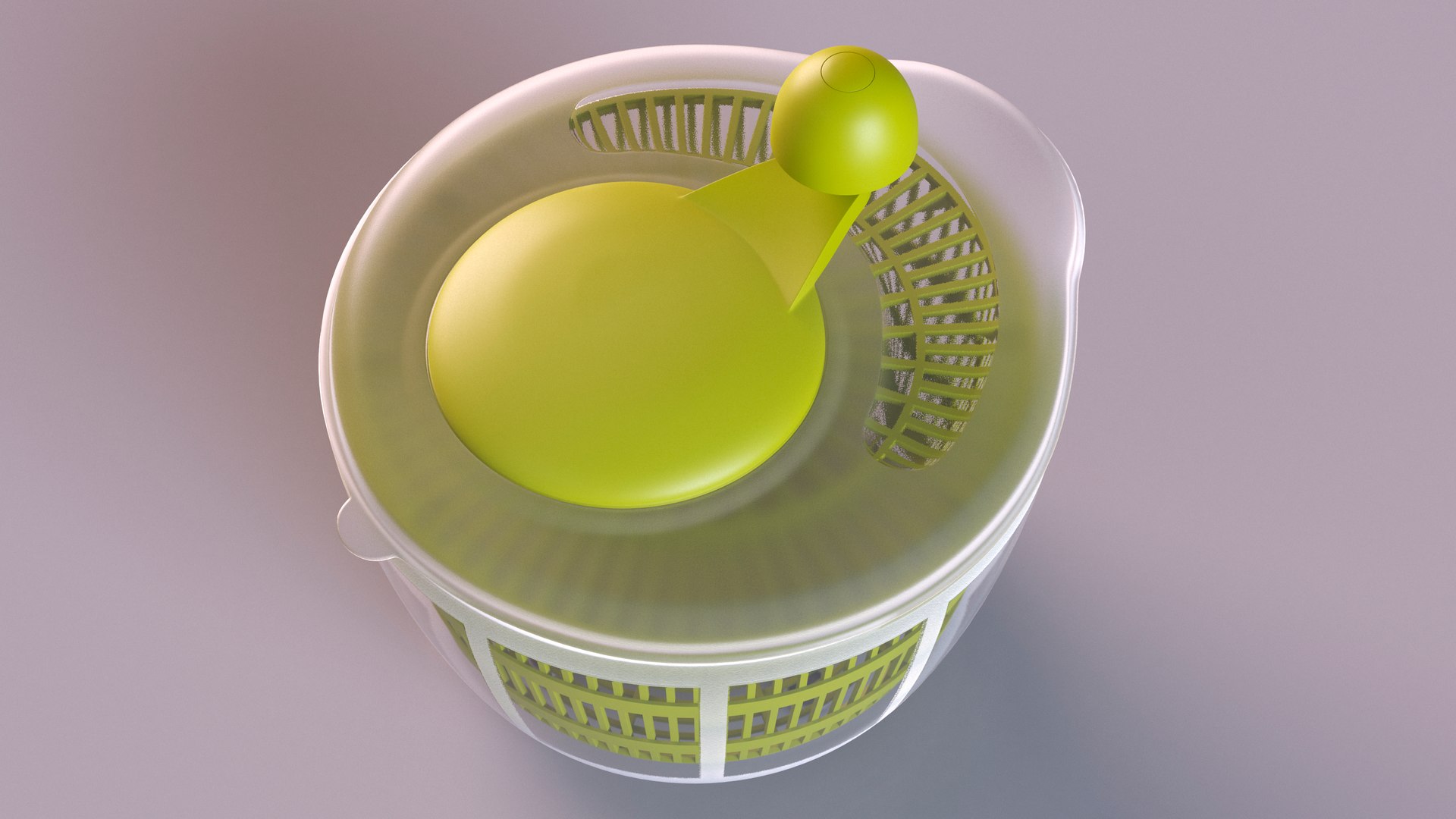 3D Plastic Salad Spinner Green Model - TurboSquid 2127263