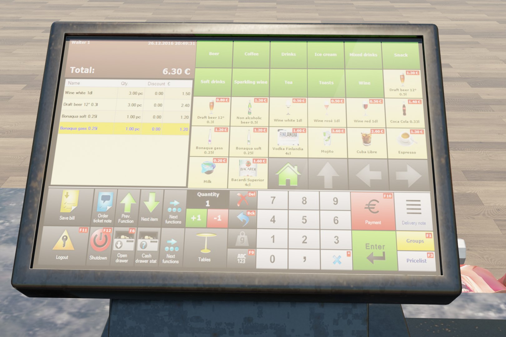 Supermarket Checkout Counter Cashier with food Low-poly 3D model 3D ...