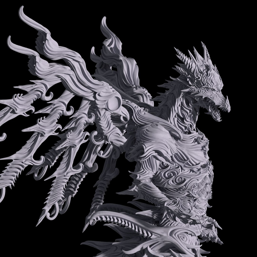 Game Assets Print Dragon Figure Model - TurboSquid 2033269
