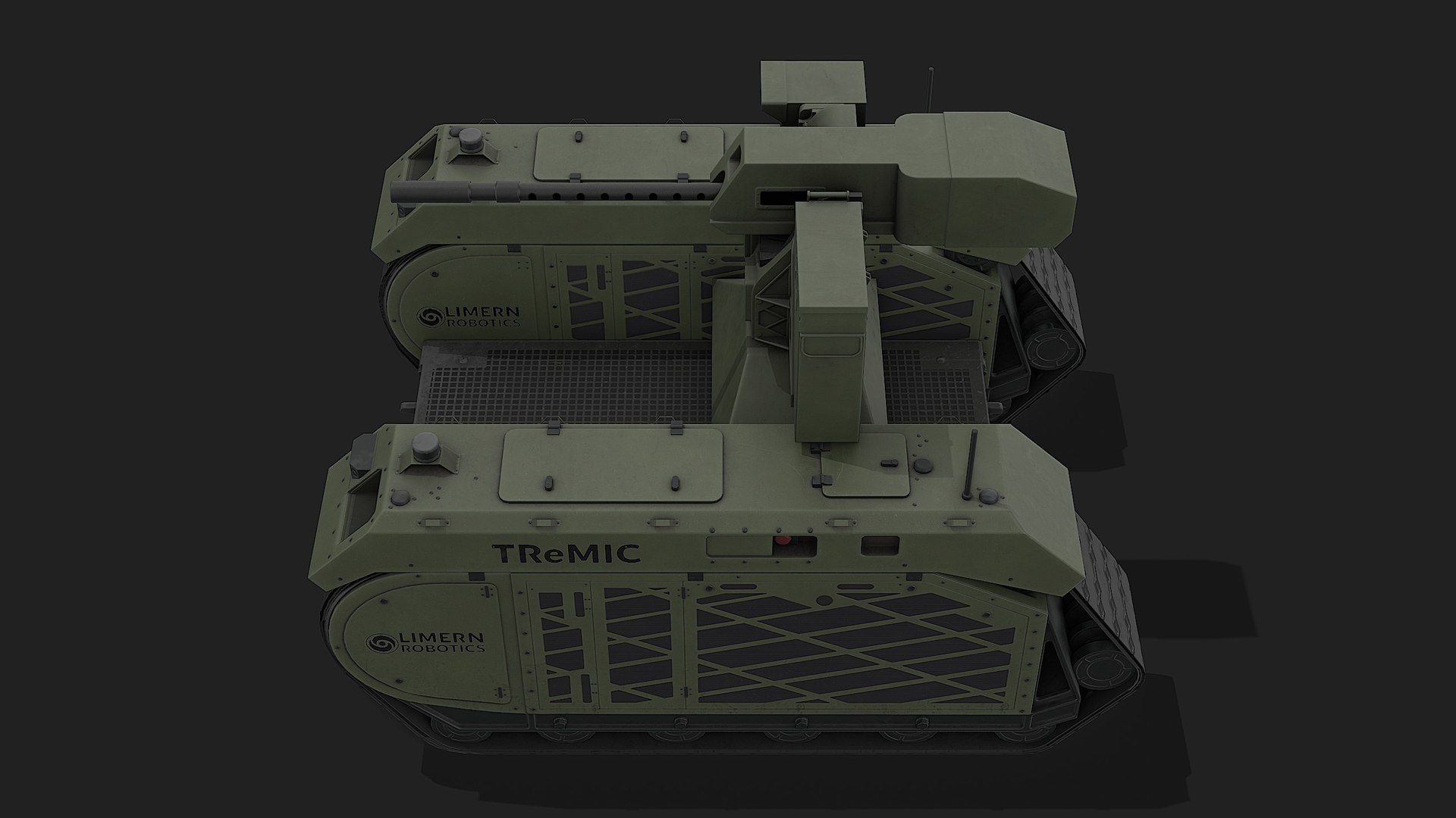 Smart Military Robot With Remote Machine Gun - Green 3D Model ...