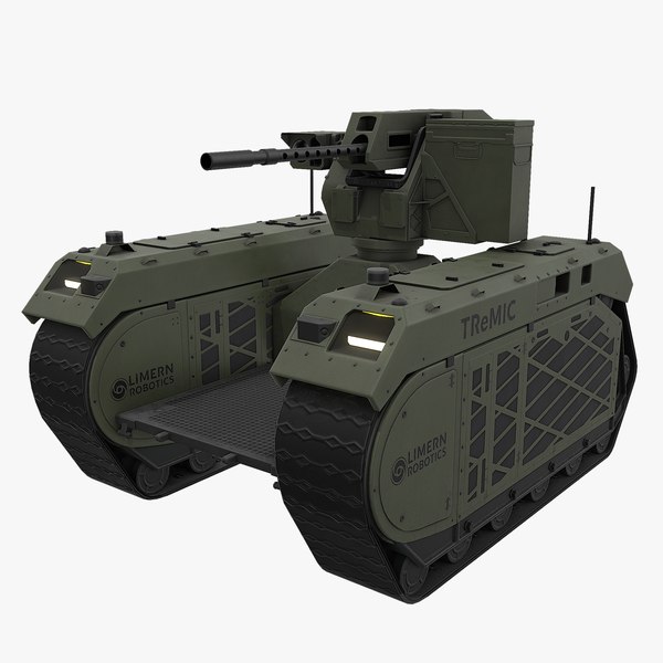 modelo 3d Robot militar inteligente con ametralladora remota - Verde ...