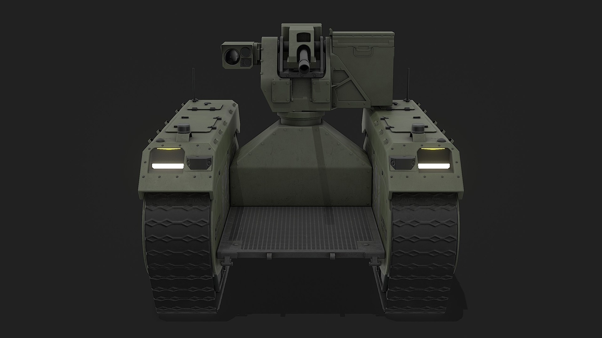 Smart Military Robot With Remote Machine Gun - Green 3D model ...