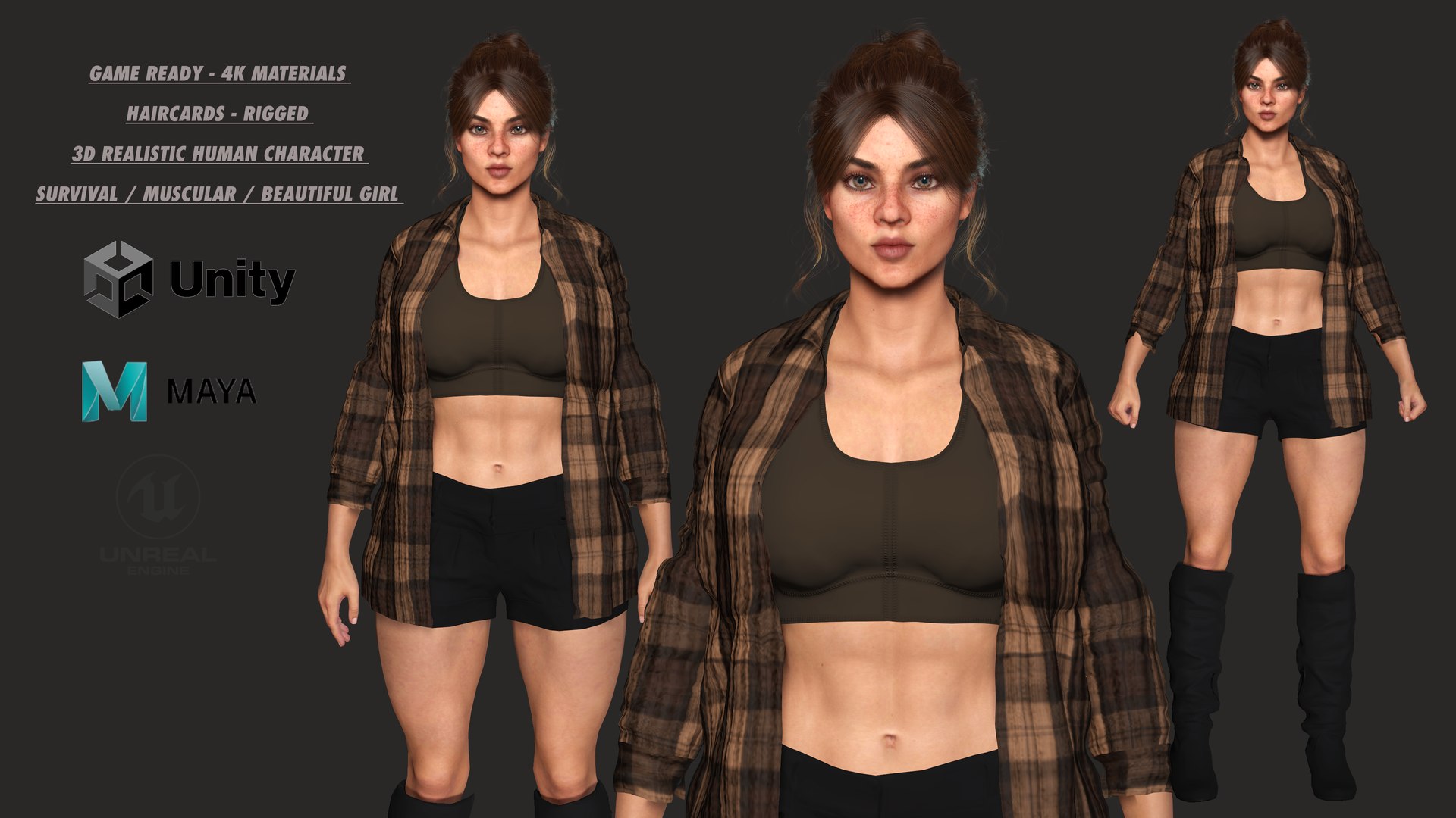 AAA 3D REALISTIC CHARACTER - FEMALE SURVIVOR Or MODERN EXPLORER 3D ...