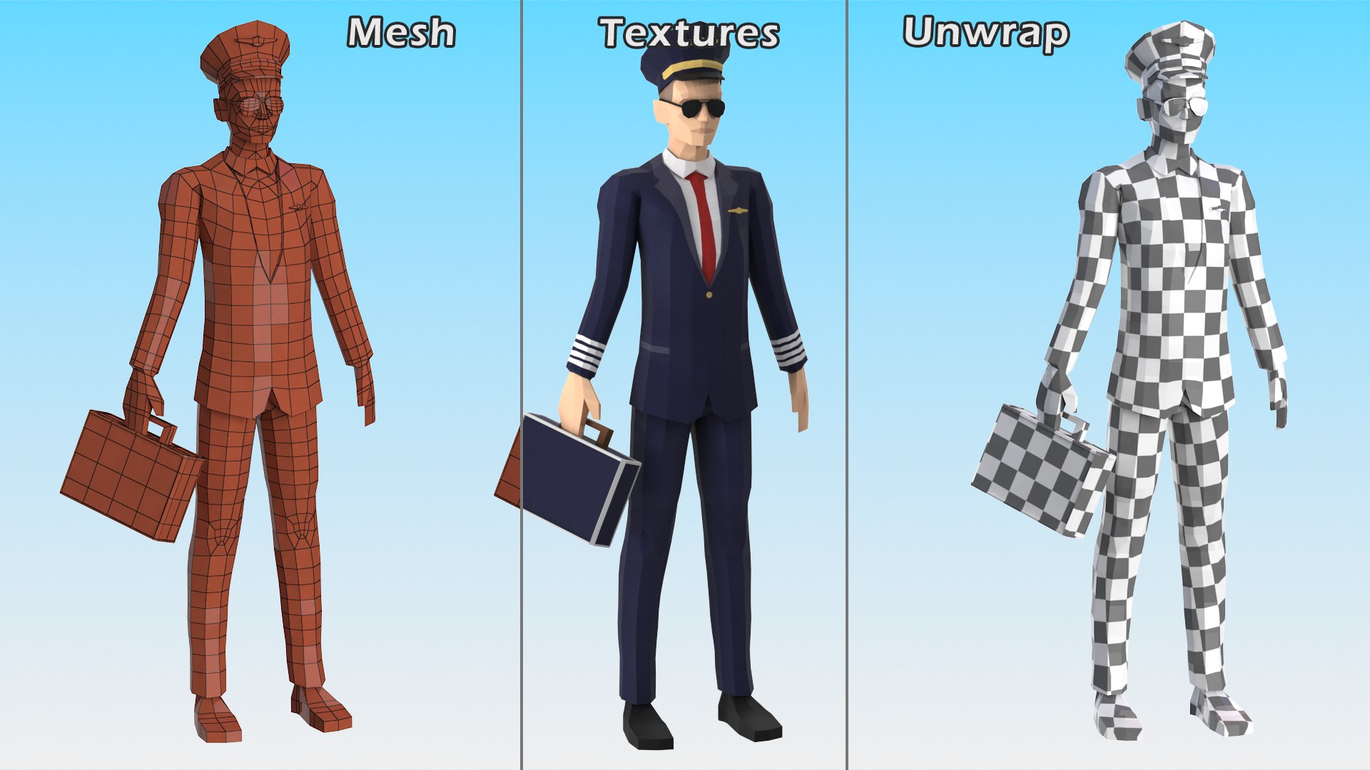 3D Low Poly Pilot - TurboSquid 2181859