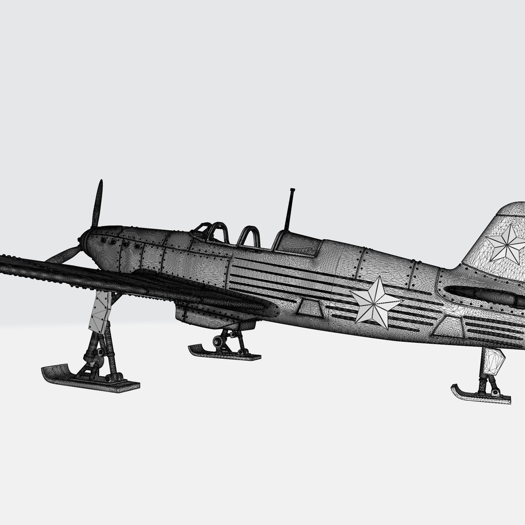 3D Yak-2 Soviet Plane On Skis Model - TurboSquid 1952274