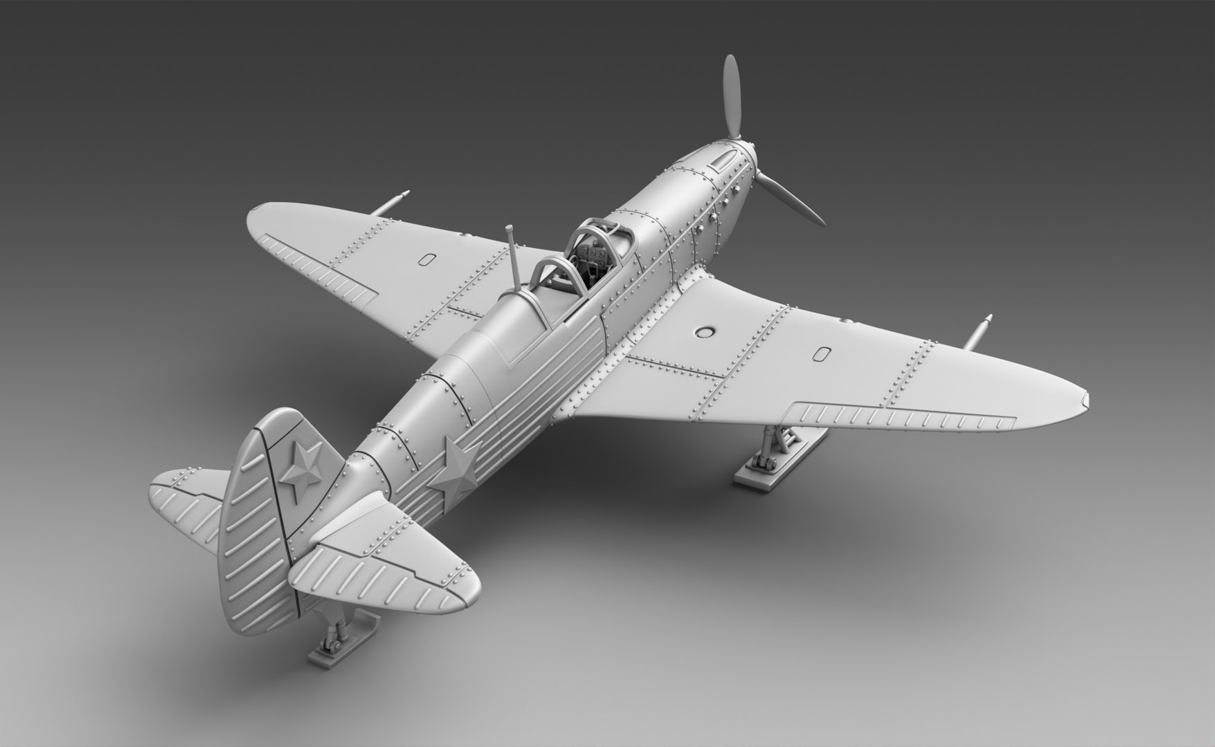3D Yak-2 Soviet Plane On Skis Model - TurboSquid 1952274