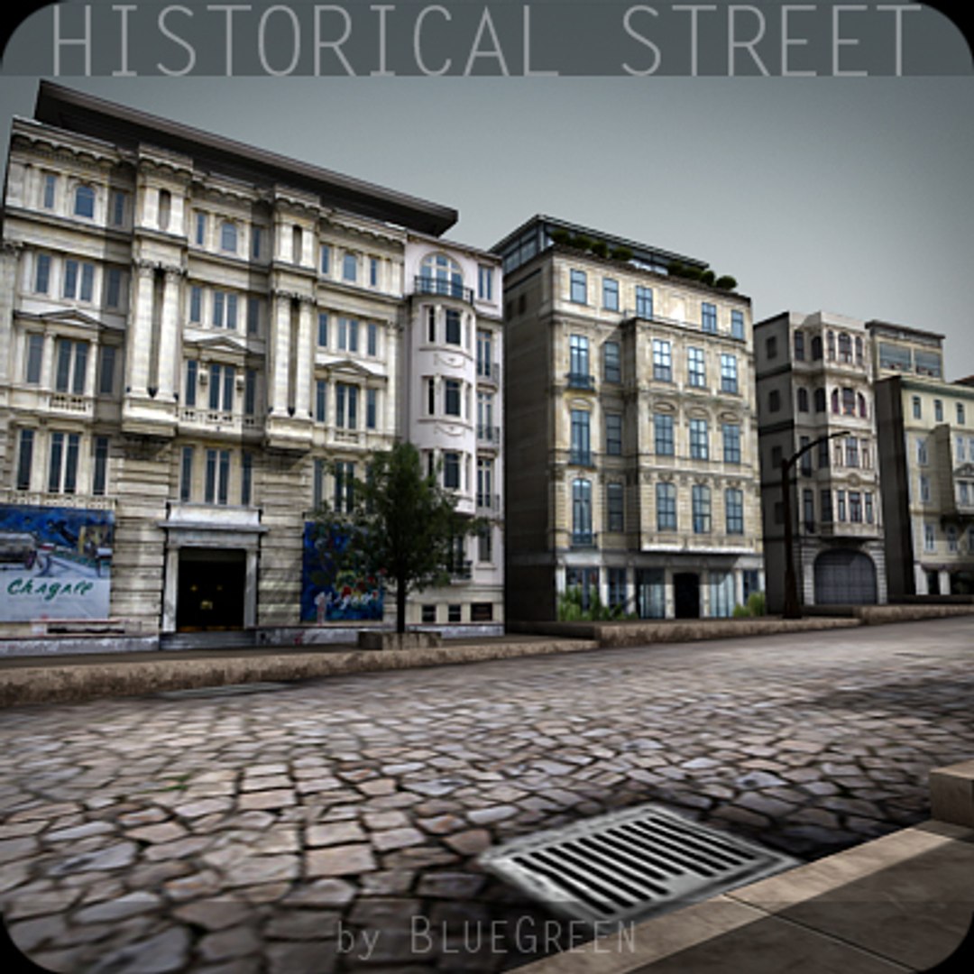 Tileable Historical Street 3d Model