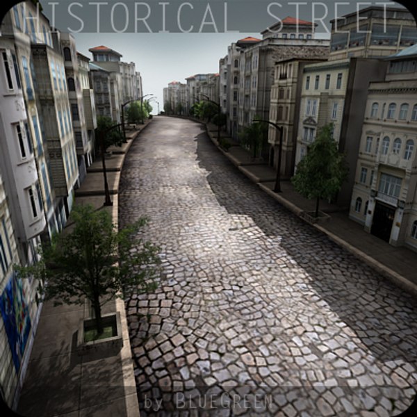 tileable historical street 3d model