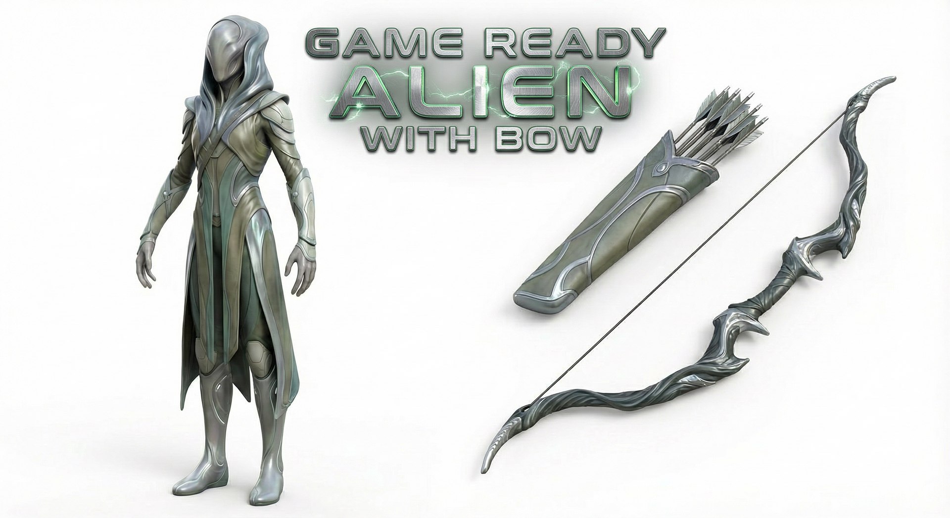 3D Alien Avatar Archer With Bow Low-poly Model - TurboSquid 2521818