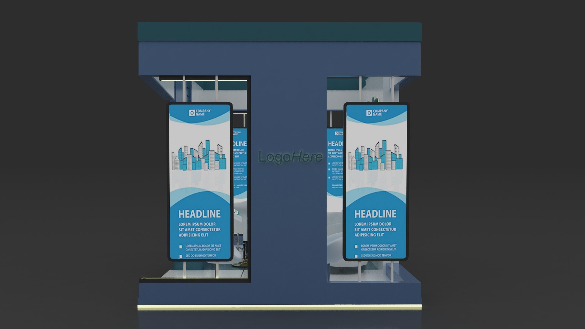 Exhibition Booth 5x3 Meter 3D Model - TurboSquid 2235984
