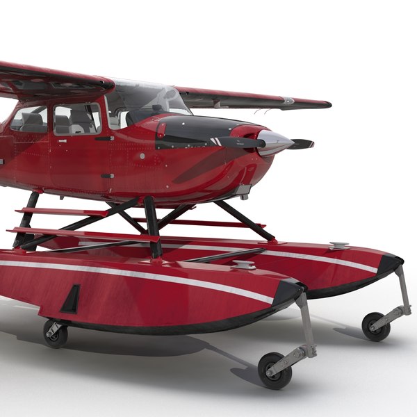 cessna 172 red seaplane 3d 3ds