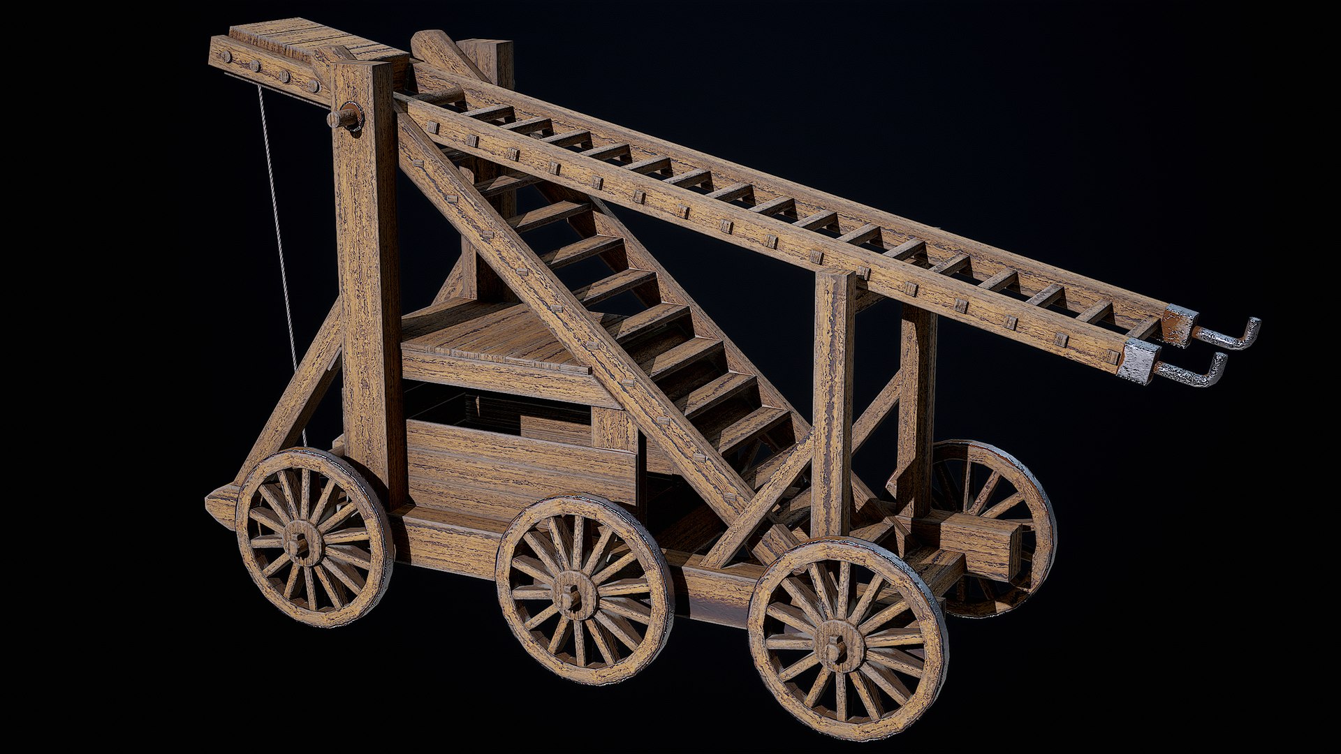 3D Medieval Siege Ladder PBR Model - TurboSquid 2040373