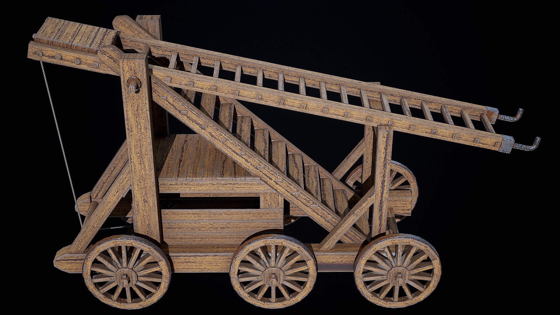 3D Medieval Siege Ladder PBR Model - TurboSquid 2040373