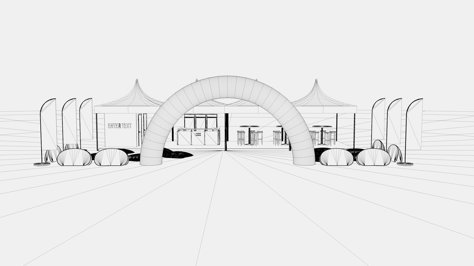 Outdoor event tent stand 3D model - TurboSquid 1280001