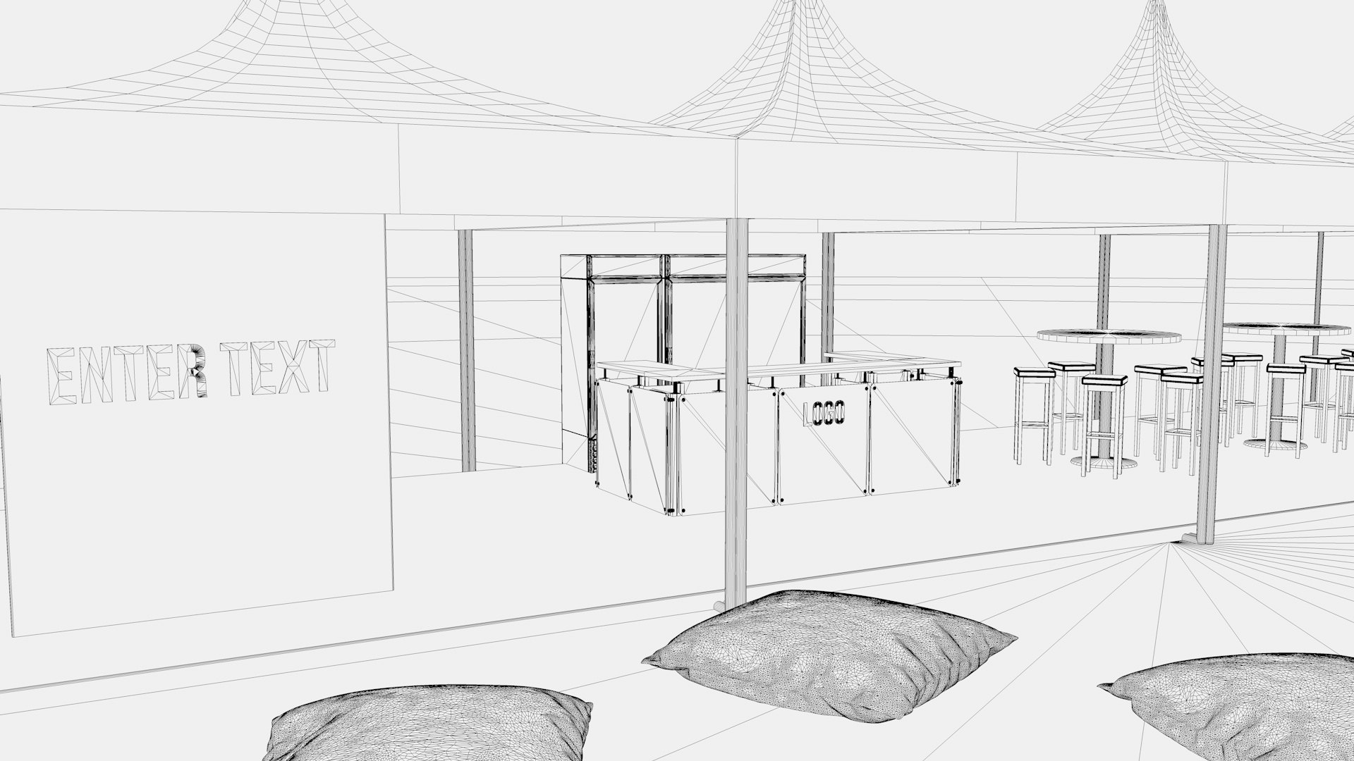 Outdoor event tent stand 3D model - TurboSquid 1280001