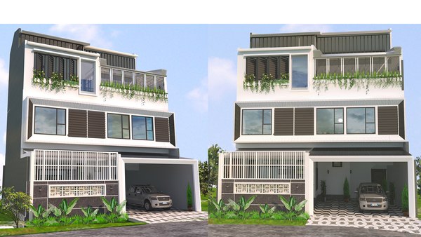 4 STORY HOUSE MODEL EXTERIOR SCENE 3D 모델 - TurboSquid 2105391