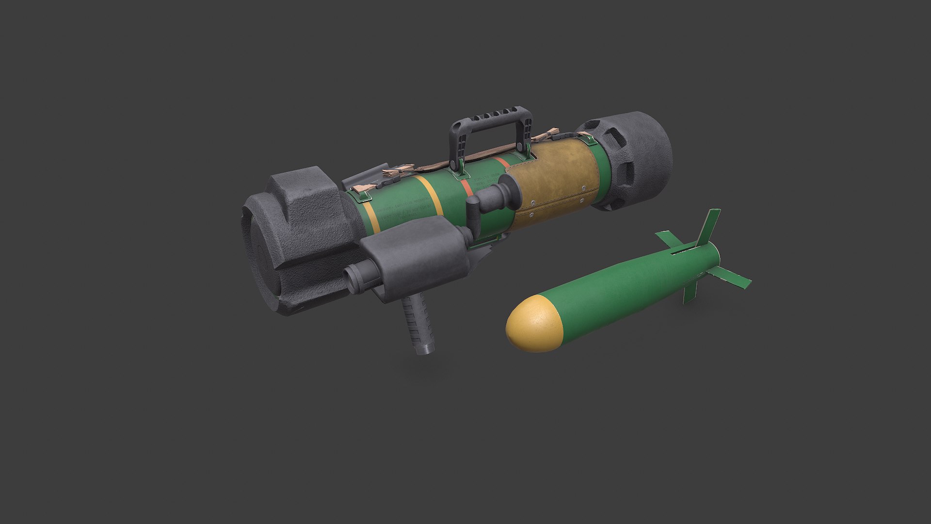 3D FGM 172 SRAW Anti Tank Rocket Launcher Low-poly PBR Model ...