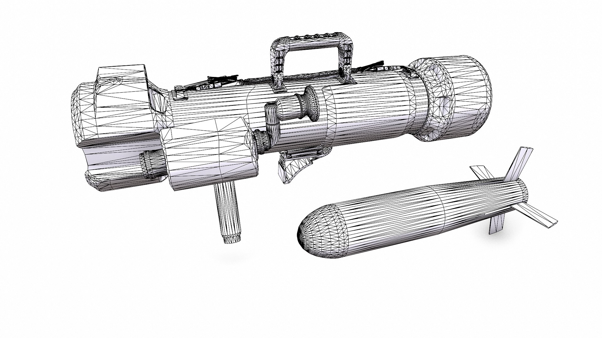 3D FGM 172 SRAW Anti Tank Rocket Launcher Low-poly PBR Model ...