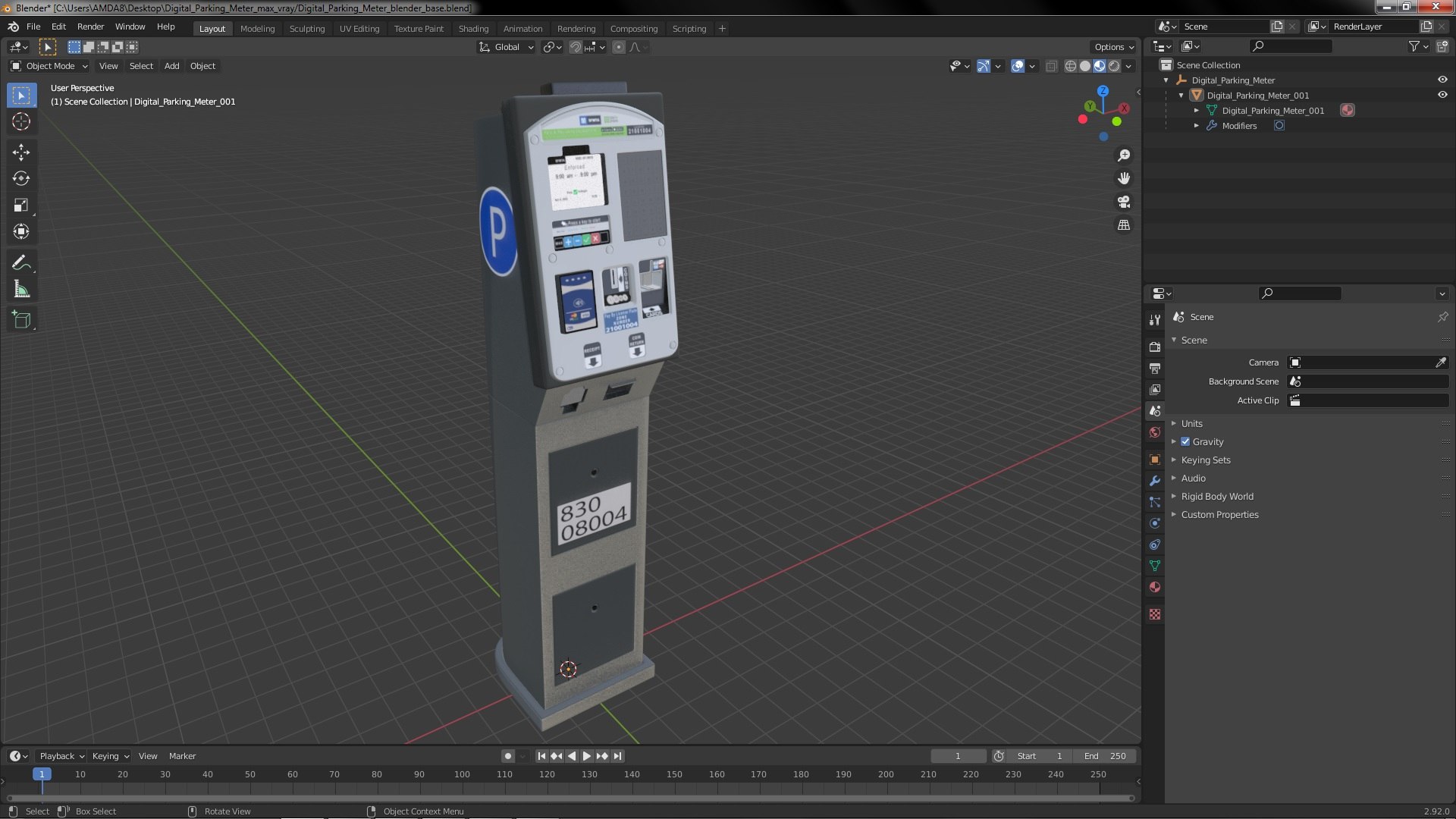 3D Digital Parking Meter model - TurboSquid 2041023
