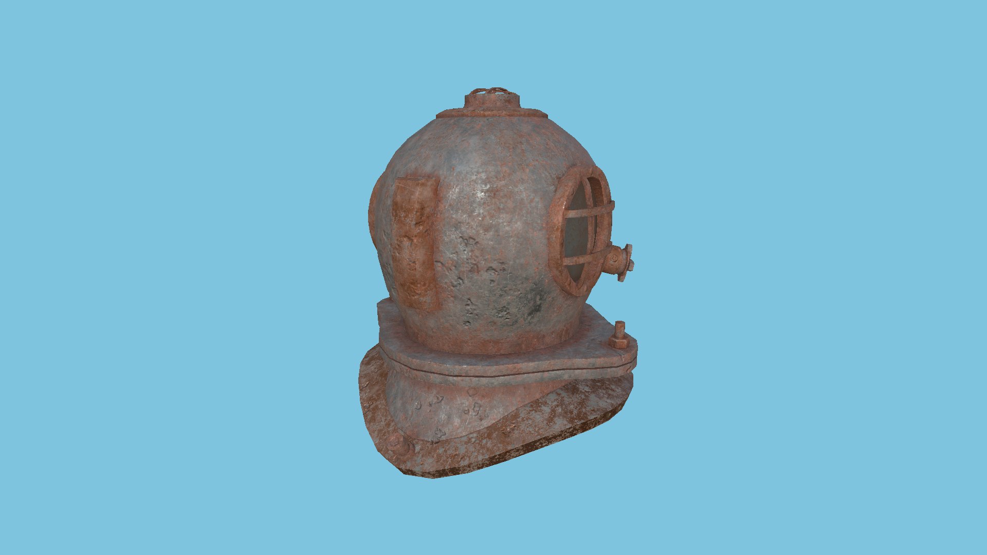 3D Diving Helmet 03 - -Destroyed Rust - Character Design Fashion ...