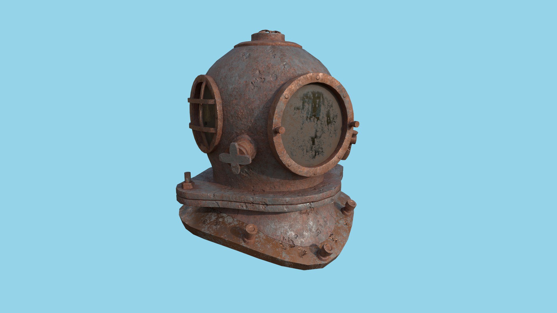 3D Diving Helmet 03 - -Destroyed Rust - Character Design Fashion ...