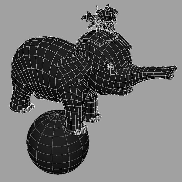 3d cartoon baby elephant