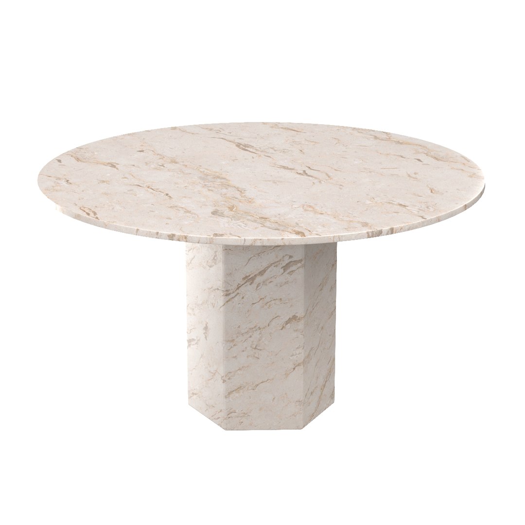 Epic Dining Table Round 130cm White Travertine 3D Model - TurboSquid ...