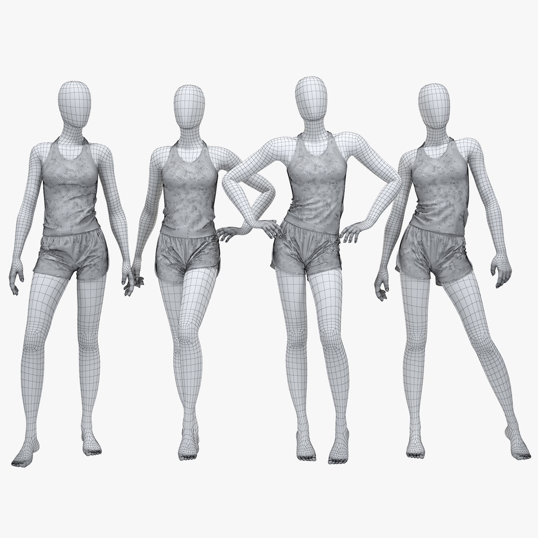 Female Running Suit 3D Model - TurboSquid 1180590