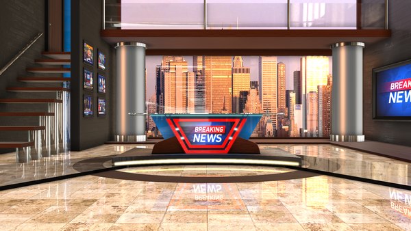 News studio 3D model - TurboSquid 1232270
