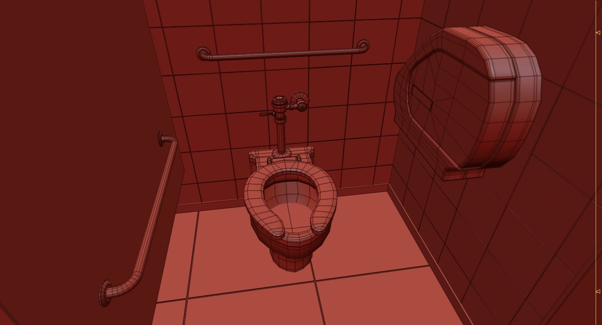 3D model realistic restroom public - TurboSquid 1406343