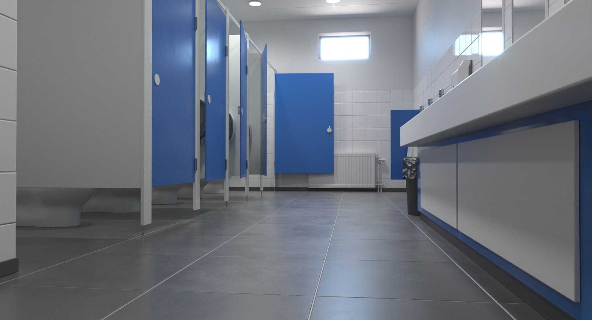 3D model realistic restroom public - TurboSquid 1406343