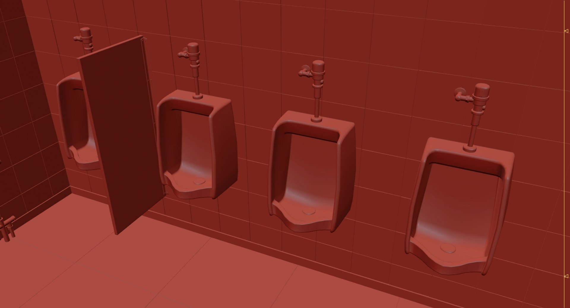 3D model realistic restroom public - TurboSquid 1406343