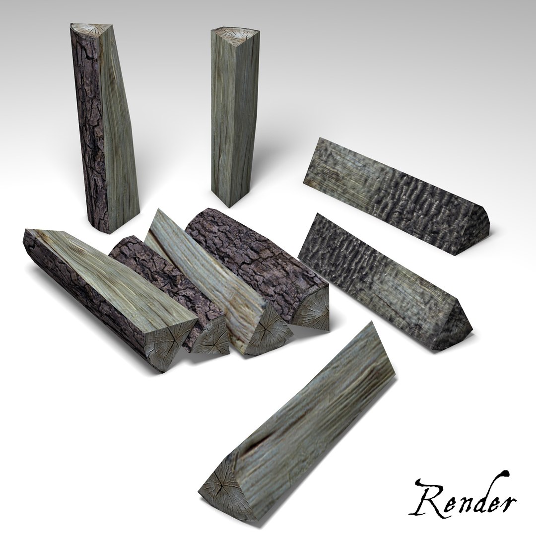 Split Firewood Logs Wood 3d Blend