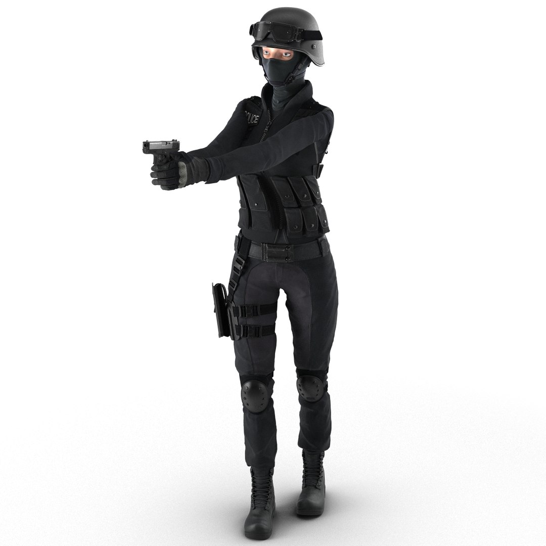 Swat woman european rigged 3D model - TurboSquid 1499445