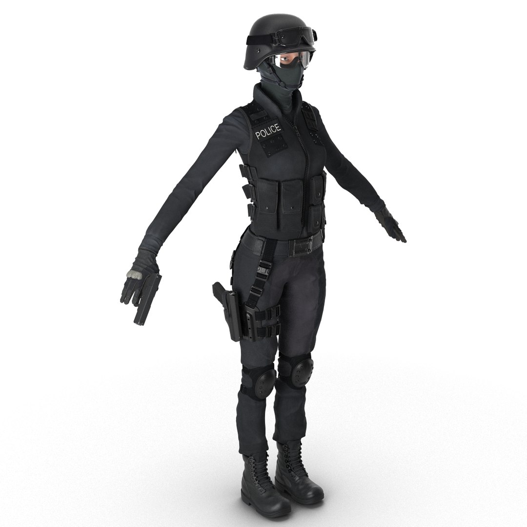 Swat woman european rigged 3D model - TurboSquid 1499445